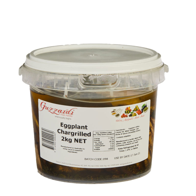 Guzzardi- Eggplant Grilled Fresh 2kg Bucket | Gulli Food Distributors